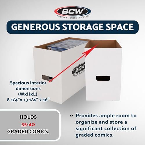 BCW Graded Comic Book Box - 5ct | Durable White Corrugated Paper | Fits ...