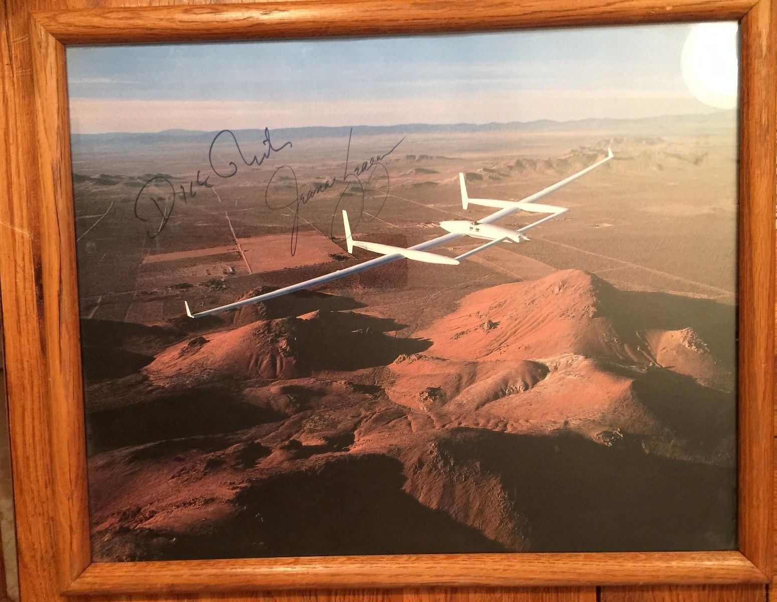 Dick Rutan & Jeana Yeager * Signed Framed 16 x 20 VOYAGER Over ...
