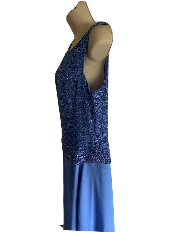 NEW CHADWICK’S beaded Dress Periwinkle Blue Party Wedding mother Of ...