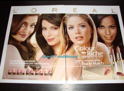 L'OREAL 2-Page AD 2007 DOUTZEN KROES Aishwarya Rai KERRY WASHINGTON Eva ...