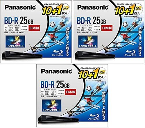 [Set of 3] Panasonic 4x Blu-ray Disc (Additional) 10 25GB & 1 50GB P LM ...