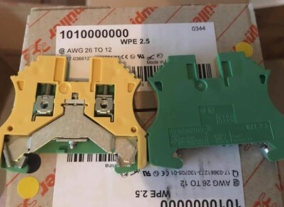 100PCS NEW FOR WPE2.5 1010000000 rail type yellow and green terminal ...