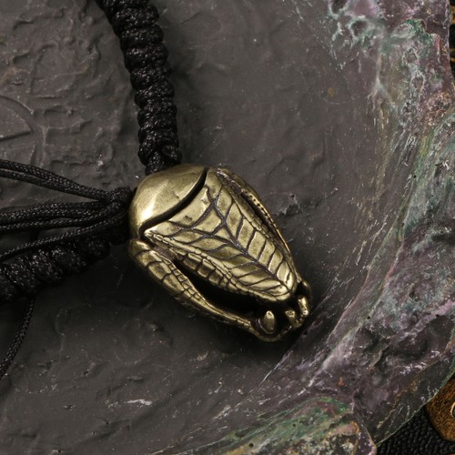 Tabletop Figurine Brass Animal Statue Snake head keychain pendant Gifts ...