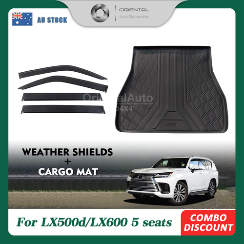 OAD Luxury Weathershields & Cargo Mat for Lexus LX500d LX600 5 Seats ...