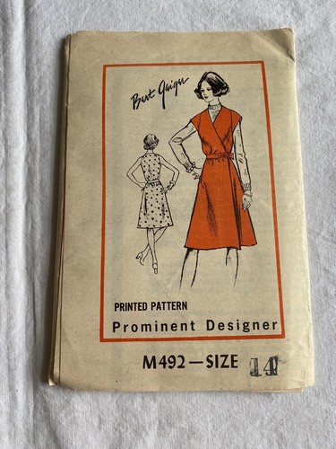 1970s Bert Geiger Summer Wrap Belt Dress M492 Pattern 14 UNCUT | eBay
