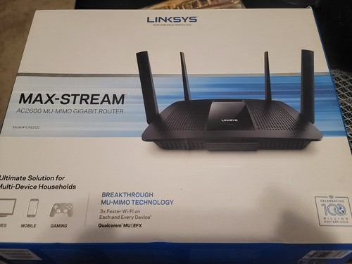 Linksys Max-Stream 1733 Mbps 4-Port Gigabit Wireless AC Router - EA8500 ...