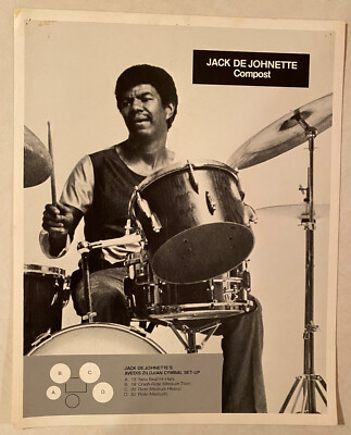 JACK DeJOHNETTE Compost Jazz Drummer Avedis Zildjian promotional 8 x 10 ...