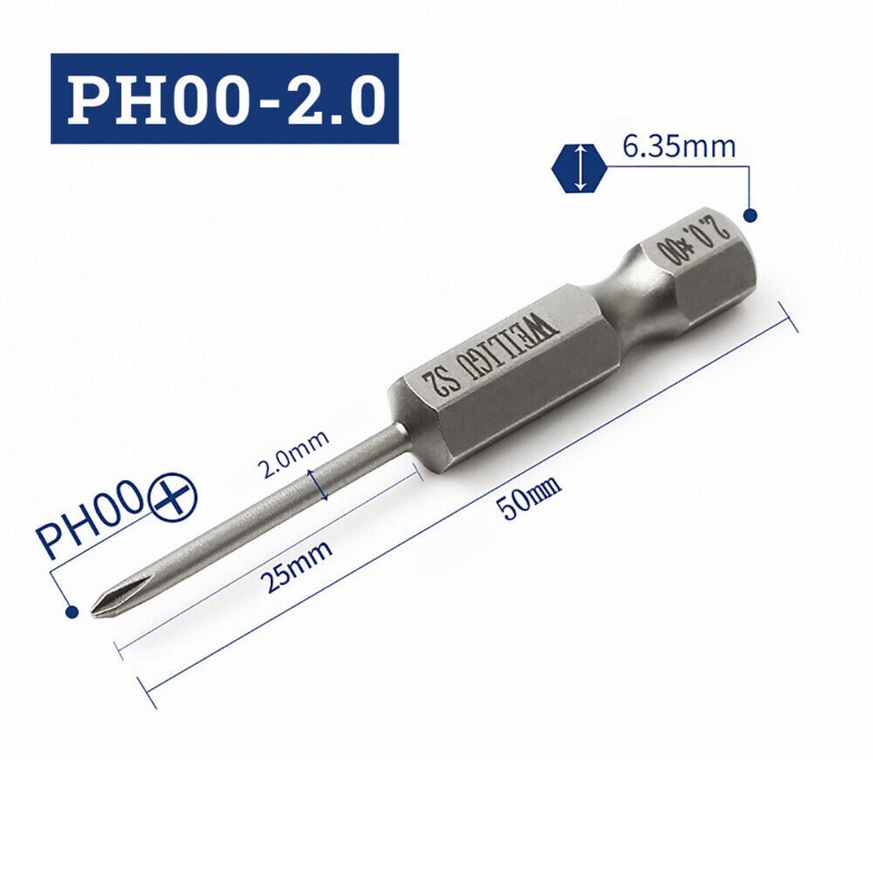 PH0 PH1 PH2 Phillips Head Screw Bit or Set Impact Driver Drill Magnetic ...