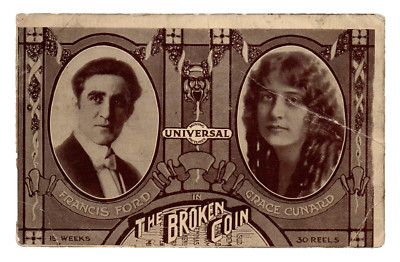 1915 The Broken Coin Silent Lost Film Postcard Pictureland Theatre ...