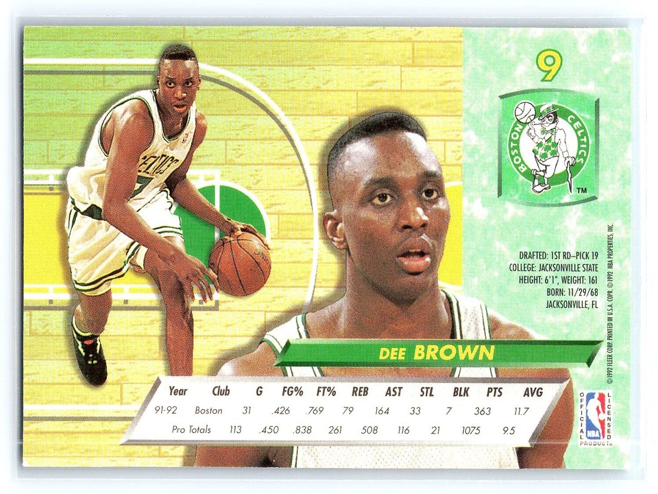 1992 Ultra Basketball #9 Dee Brown Boston Celtics | eBay