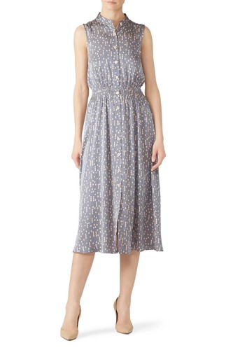 Equipment Femme Andrinna Print Button Front Midi Dress - Rose Cloud ...