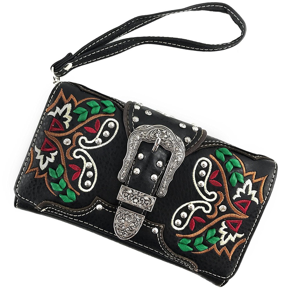 Justin West Western Concealed Carry Bohemian Buckle Floral Art Handbag ...