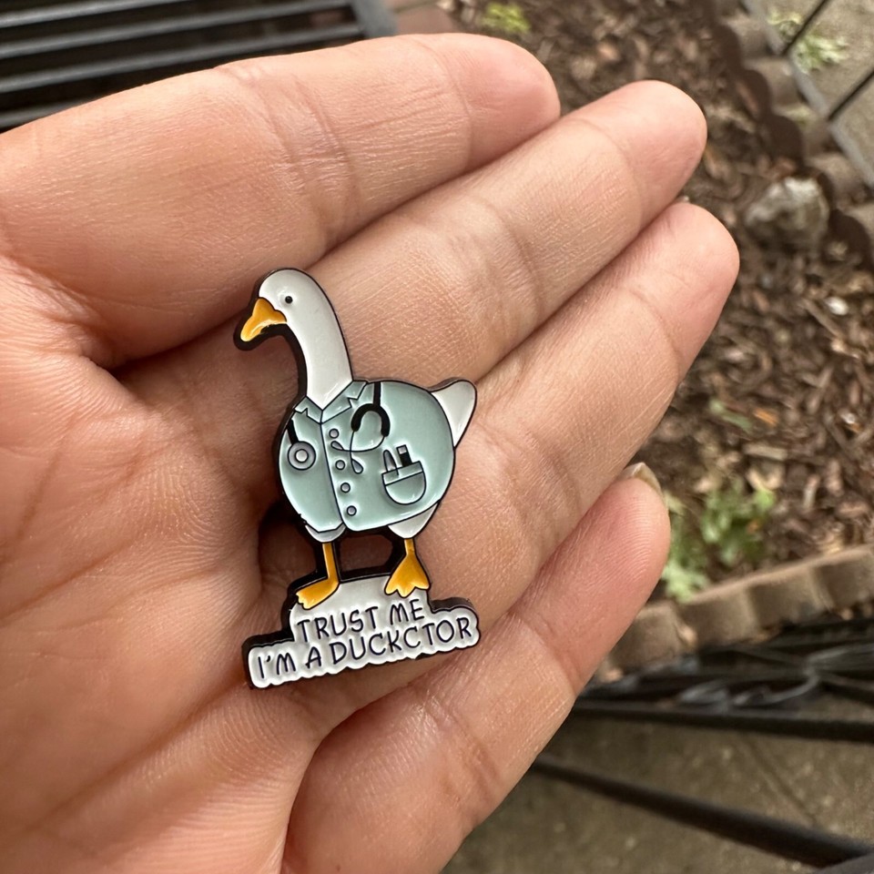 Cartoon Animal Shaped Doctor Duck Pin Brooch Trust Me I'm A Ducktor for ...