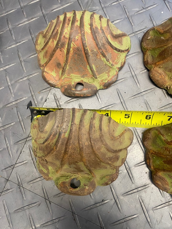 4- Vintage Antique Cast Iron Clam Shell Lamp Post Corner bracket ...