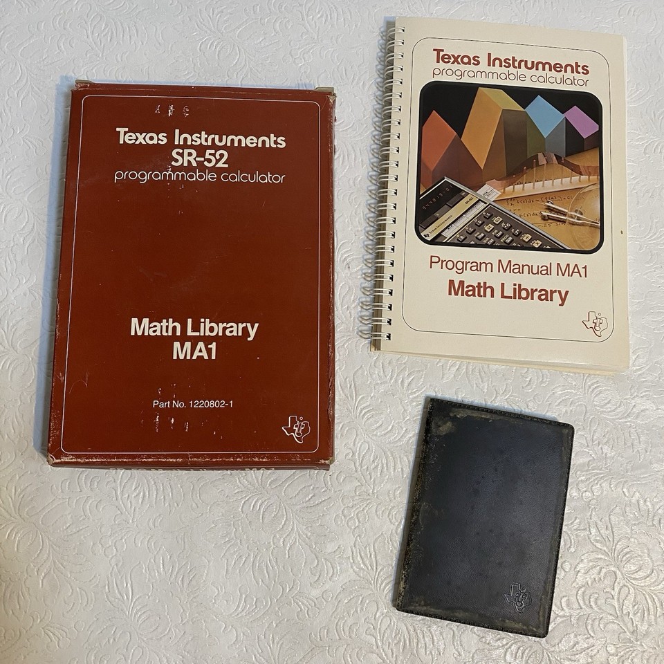 LOT Texas Instruments TI SR-52 Manuals Magnetic Cards Cases Games ...