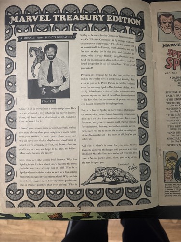 VTG 1974 Marvel Treasury Edition The Spectacular Spider-Man Giant Comic ...