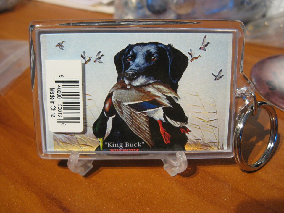 Winchester 2 Sided King Buck Lab With Mallard Key Chain 3" x 2" | eBay
