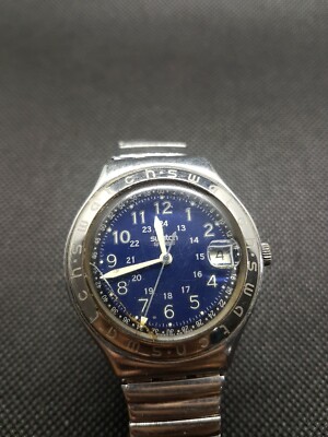 vintage old swatch wristwatch AG1993 military bleu dial. | eBay