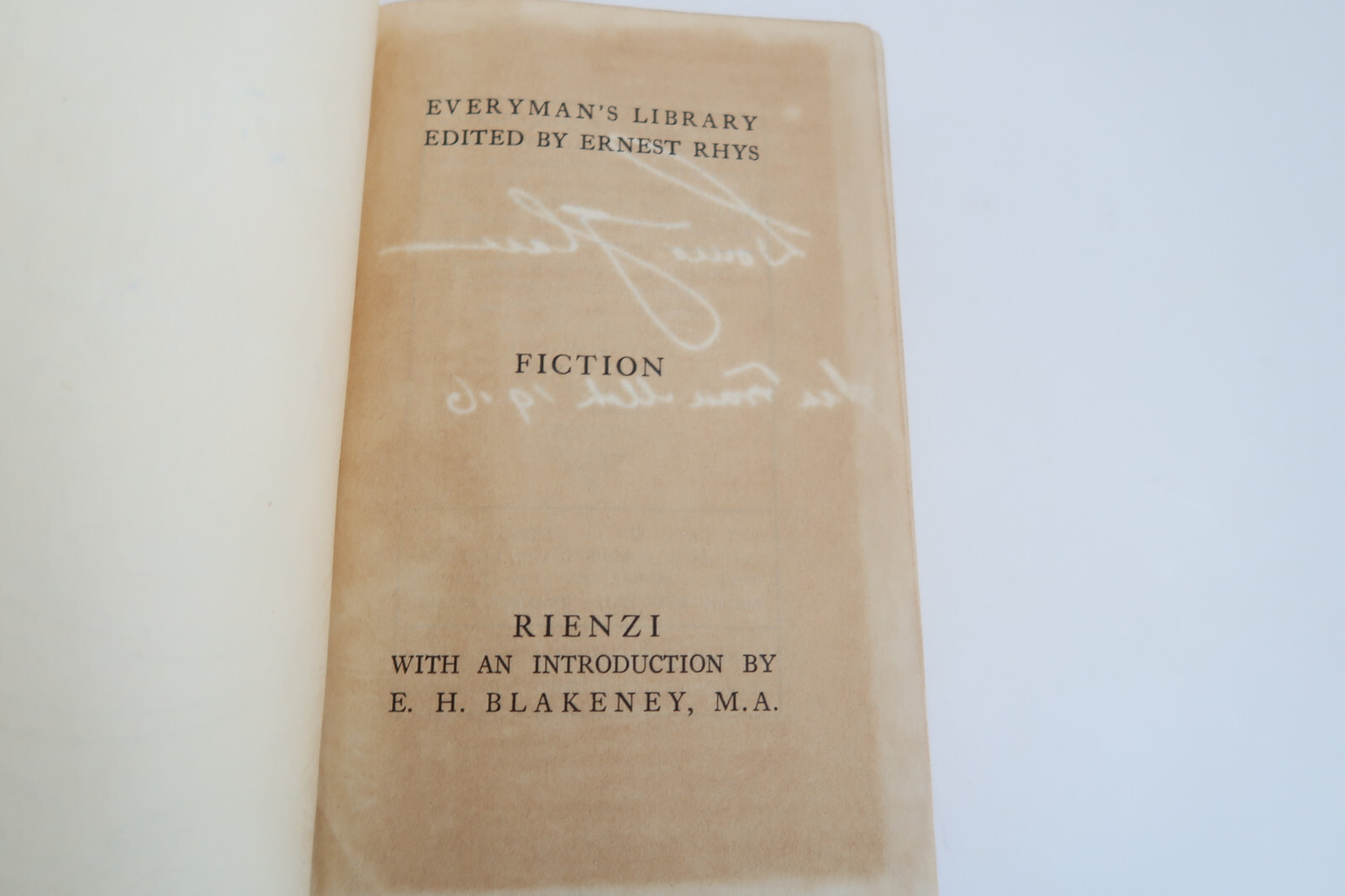 Rienzi by Lord Lytton JM Dent HC Book Everyman's Library Ernest Rhys ...