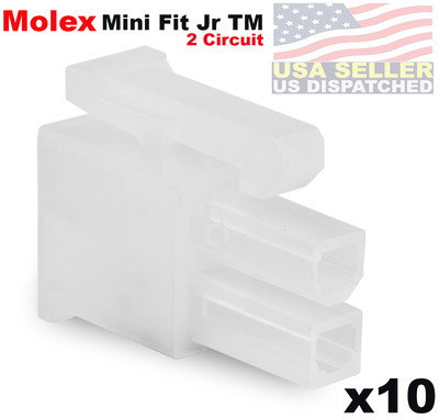 10x Molex 39-01-2020 Mini-Fit Jr Female Housing 2 Position 2 Row 4.20mm ...