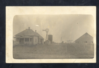 RPPC UPLAND NEBRASKA HANSON FARM BARN WINDMILL VINTAGE REAL PHOTO ...
