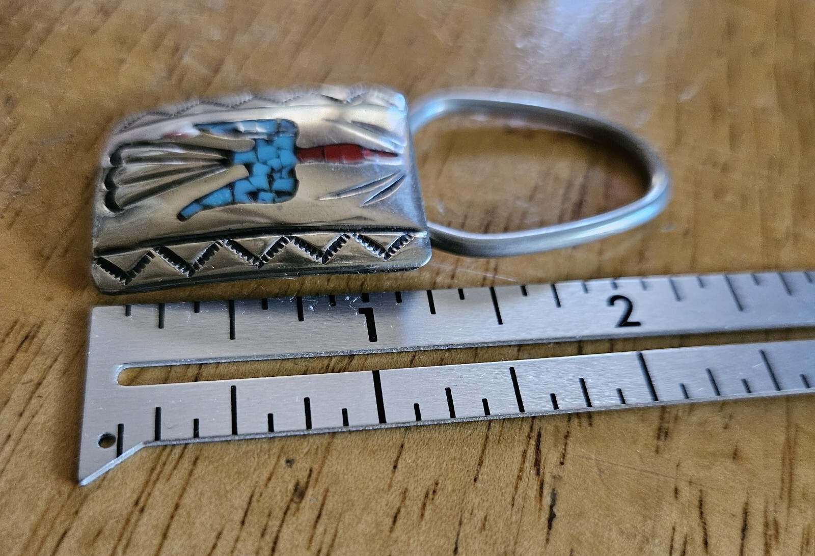 VTG NATIVE AMERICAN BENNETT 1950'S PEYOTE BIRD STERLING KEY RING ...