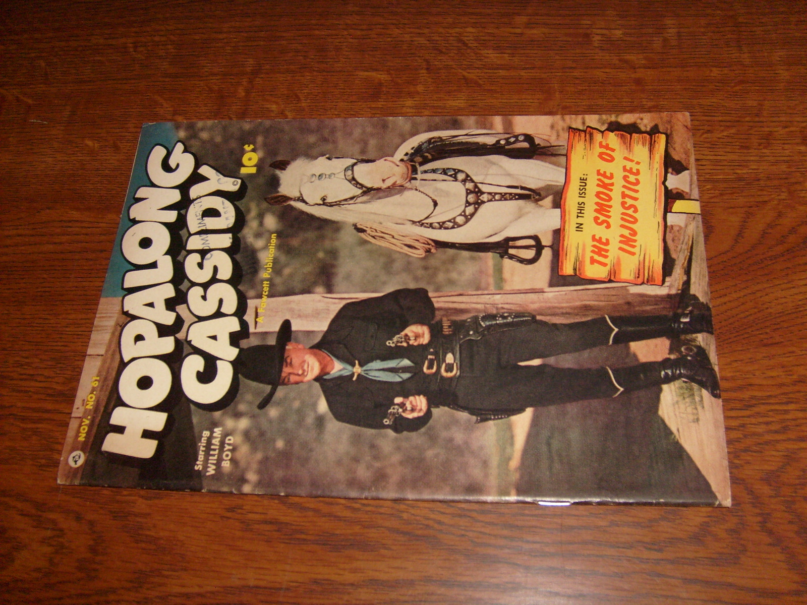 vinatge HOPALONG CASSIDY FAWCETT COMIC, #61 F/VF, w/ BROCK CANDY BAR ...