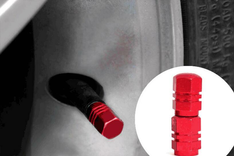 Red Aluminium Alloy Car Tire Valves Decorate Cover Auto Accessories ...