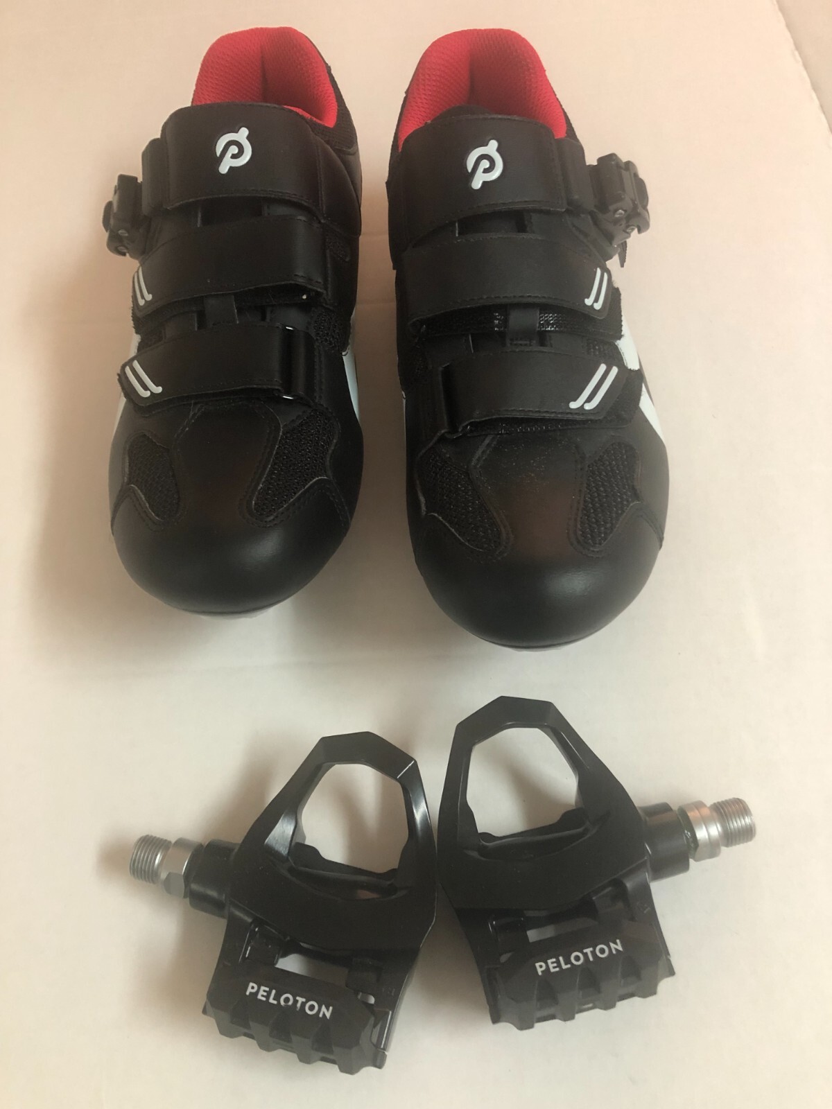 Peloton Cycling Shoes Black Red EUR Size 46/Men’s 8 US w/ Cleats and ...