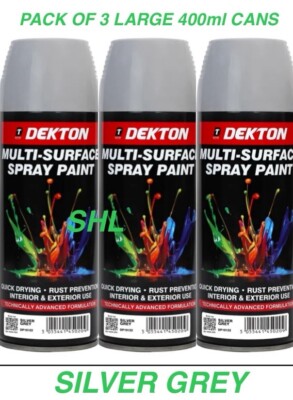 PACK OF 3 LARGE 400ml SILVER GREY SPRAY PAINT | eBay UK