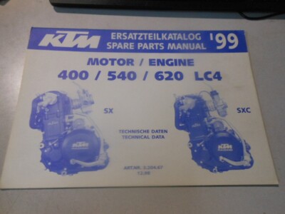 KTM Factory Spare Parts Manual Engine 1999 400/540/620 LC4 3.204.67 | eBay