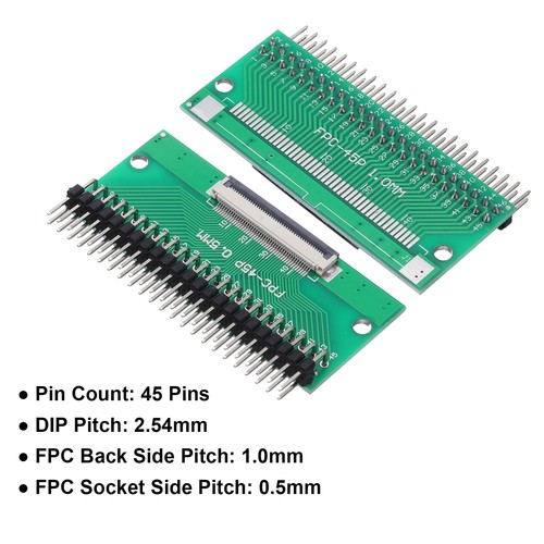 2pcs FFC FPC Connector Board 45 Pins Double Row Right Angle Pin Header ...