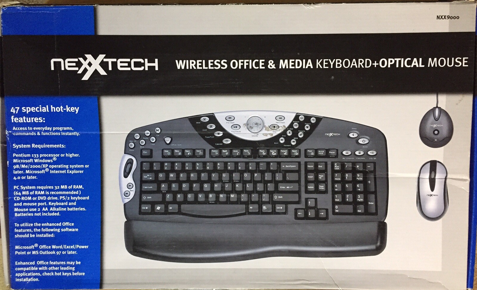 Nexxtech Wireless Office & Media Keyboard + Optical Mouse | eBay