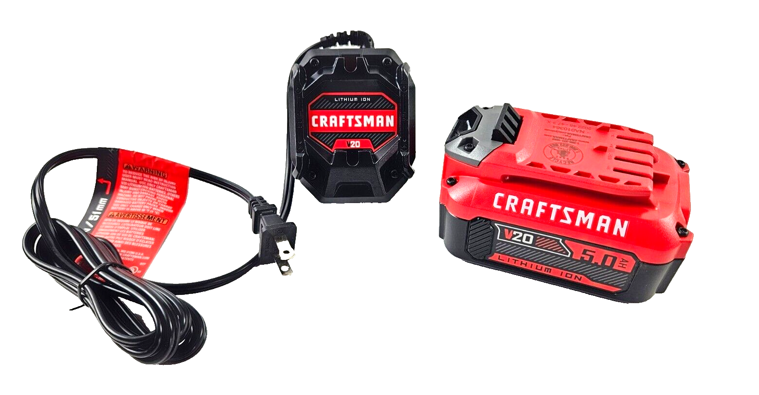 Genuine Craftsman V20/20V 5.0Ah Battery CMCB205 & Charger CMCB101 ...