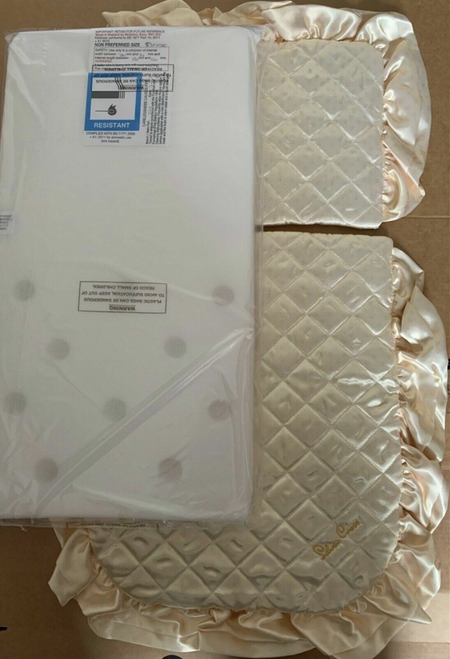 COACH BUILT PRAM BEDDING SET + MATTRESS for Silver Cross Dolls Oberon ...