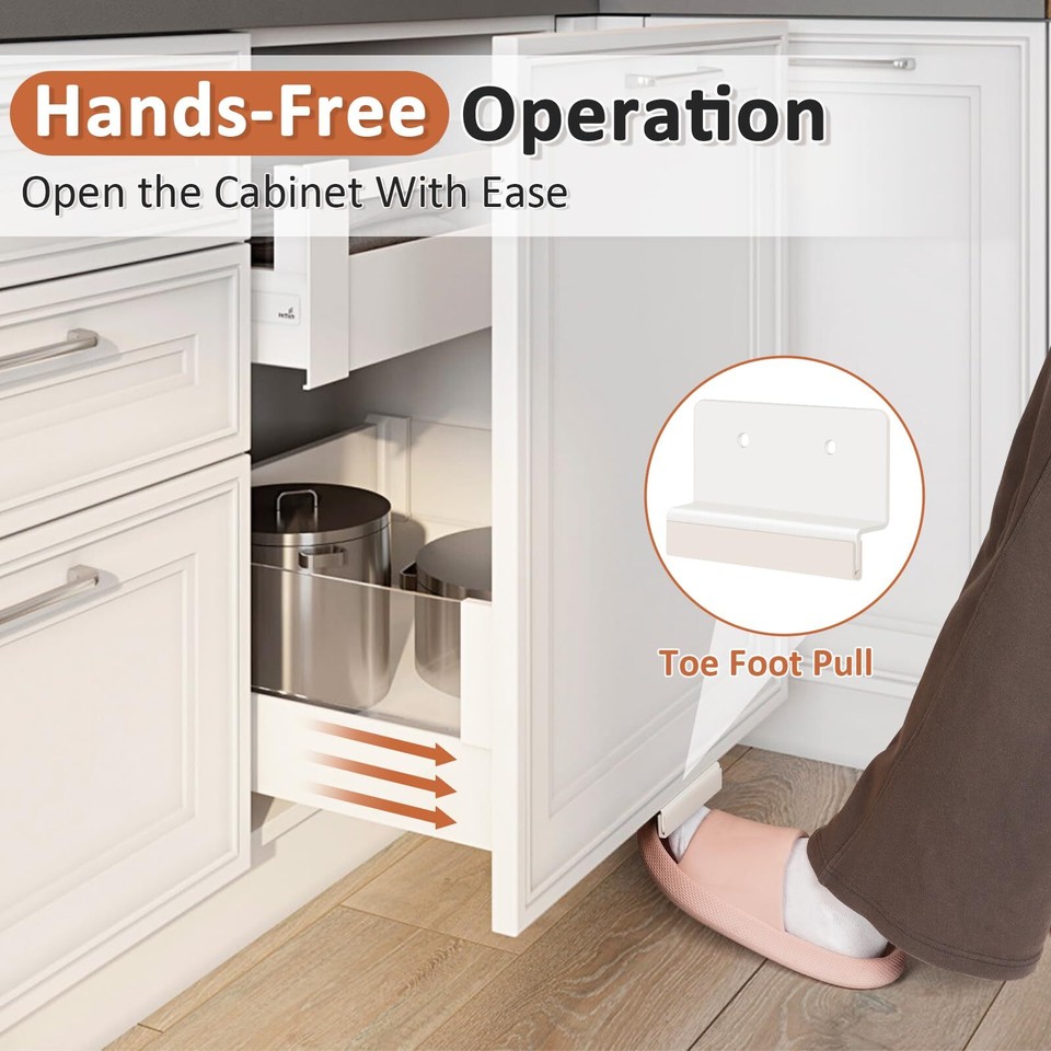 Cabinet Foot Pull Foot Pull for Trash Cabinet Drawer Touchless Hands ...