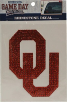 OKLAHOMA SOONERS RHINESTONE BLING WINDOW DECAL STICKER UNIVERSITY CAR ...