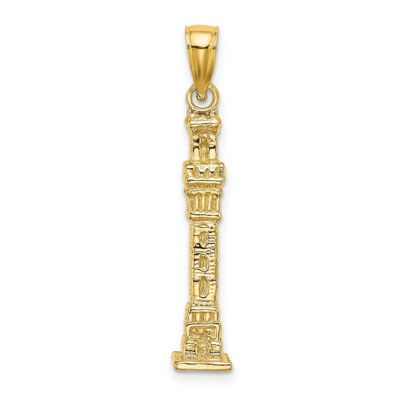 14K Yellow Gold 3-D Pilgrim Memorial Monument Pendant | eBay