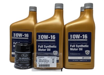 Genuine Subaru Oil Change Kit Filter Gasket 5 Qts Synthetic Motor Oil ...