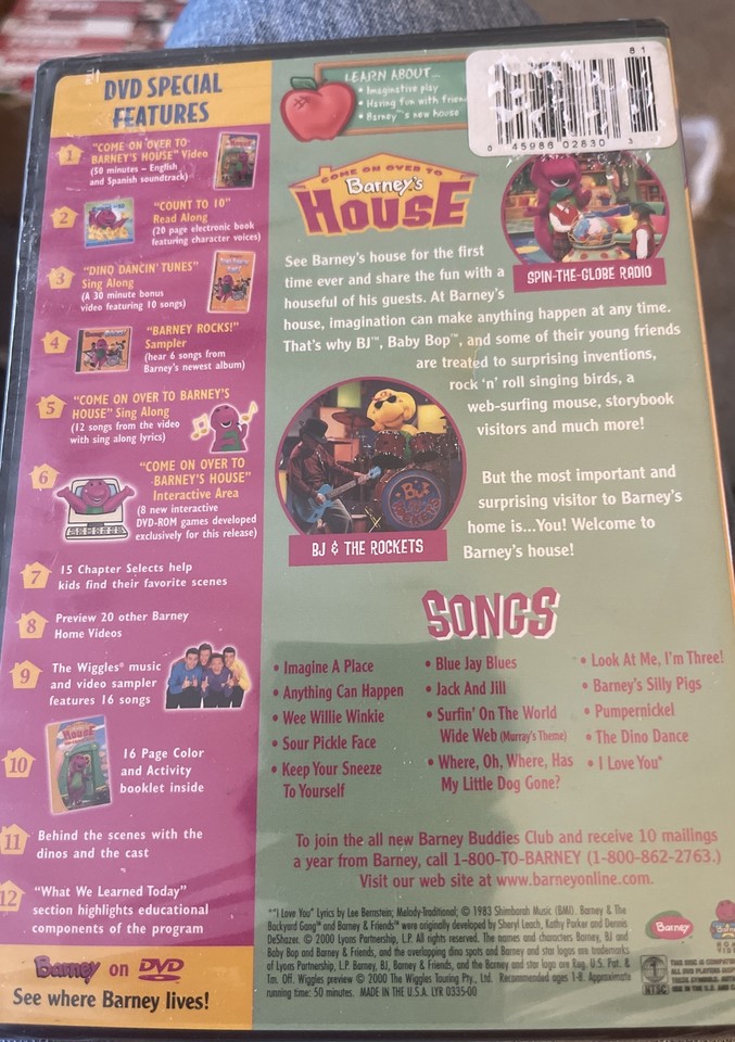 Barney Come On Over To Barney’s House DVD 45986028303| eBay