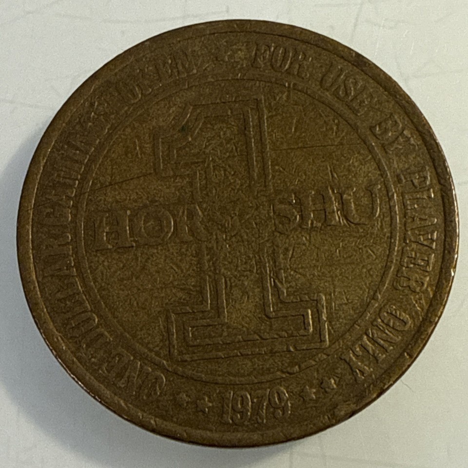 1979 CACTUS PETE'S HORSESHU CASINO $1 TOKEN CASINO CHIP JACKPOT NEVADA ...