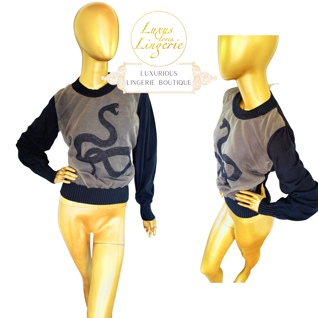 SNAKE PULLOVER by Wolford XS X Small black schwarz Schlangen Netz ...