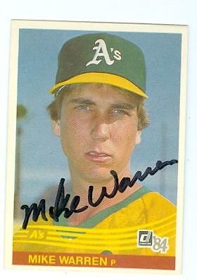 Mike Warren autographed baseball card (Oakland Athletics) 1984 Donruss ...