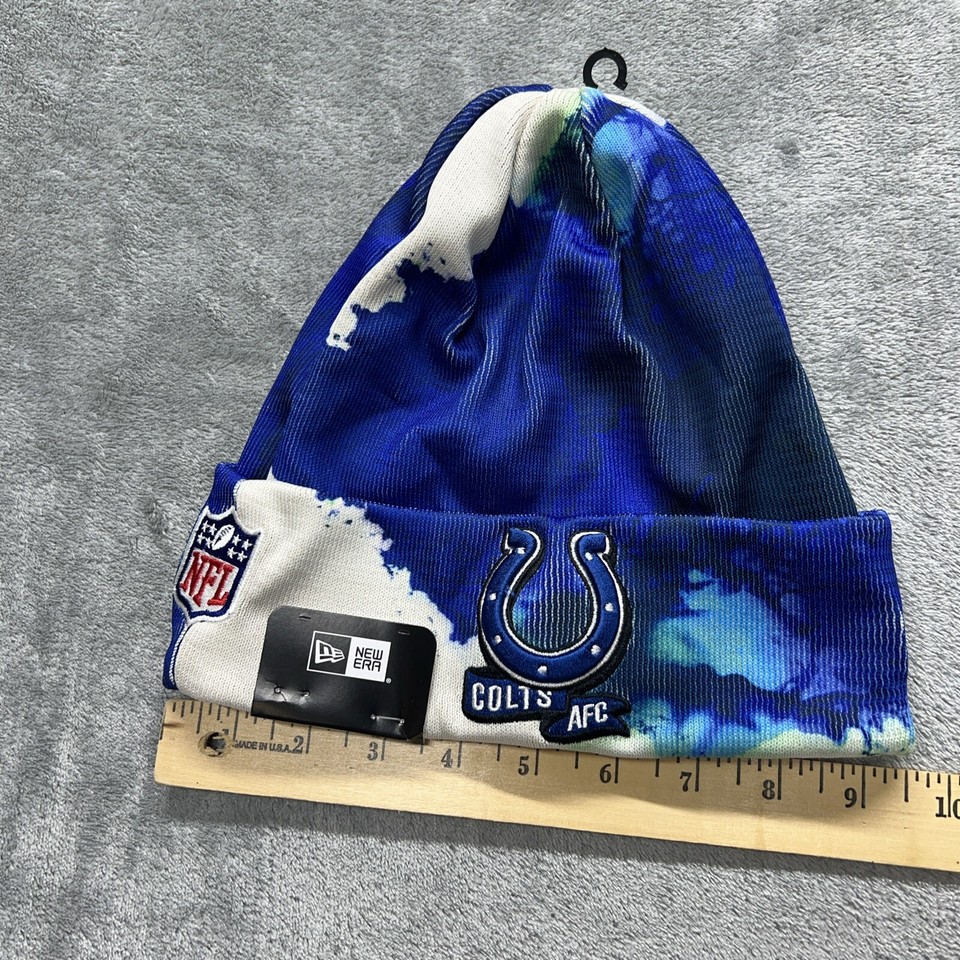New Era Men's Indianapolis Colts NFL Sideline Ink Dye Blue Cuffed Knit ...