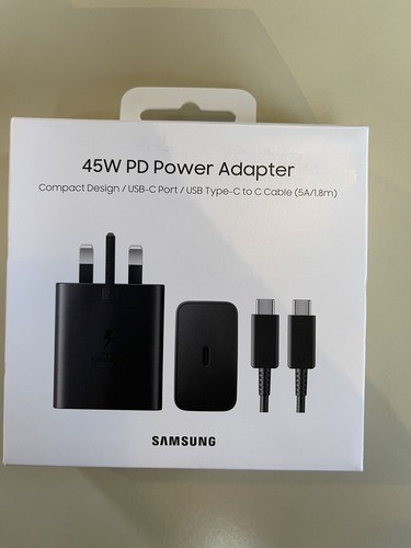 OFFICIAL GENUINE SAMSUNG 45W PD POWER ADAPTER & USB-C CABLE BLACK EP ...