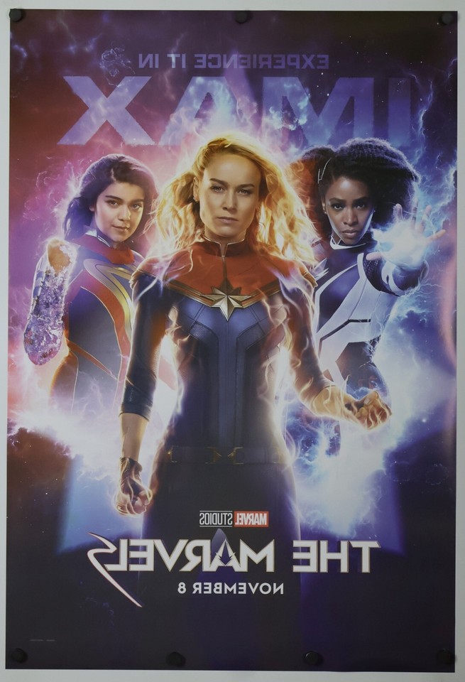 The Marvels original DS movie poster 27x40 D/S 2022 INTL IMAX Brie ...