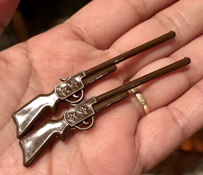 2 Vintage 1970s Miniature Plastic Toy Gun Rifle Dollhouse | eBay