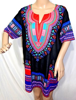 Chances R Women Plus Size 2x 3x Black Red Dashiki Tee T Shirt Top ...