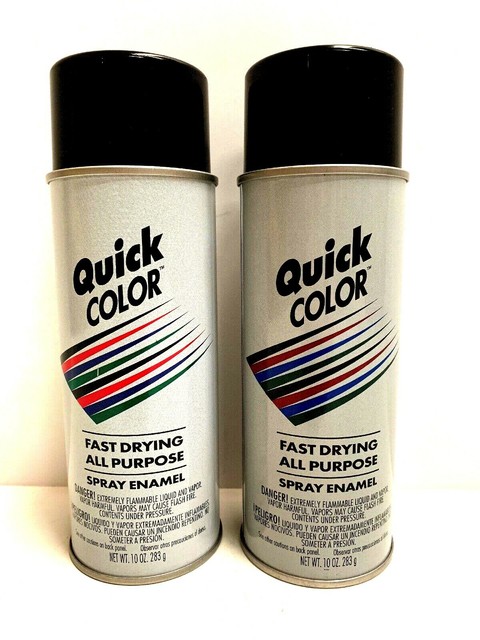 2 Quick Color Spray Enamel Gloss Black Modeling & Craft Paint 10 Oz ...