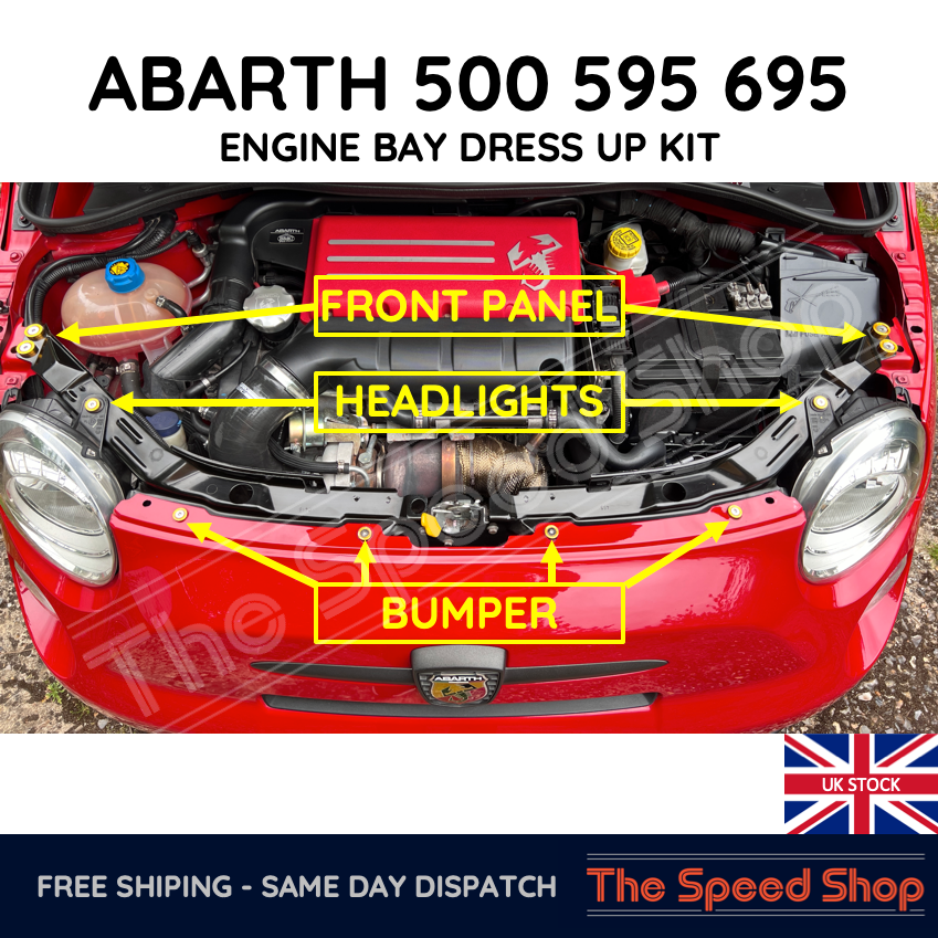 Abarth 500 595 695 Engine Bay Dress Up Kit - 24 PCS Fiat S3 S4 | eBay